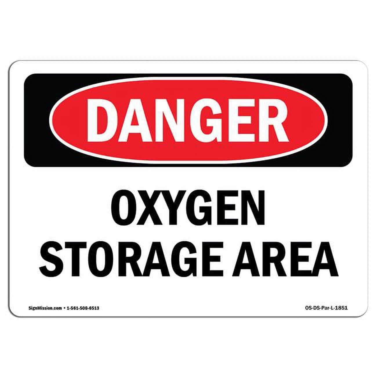 Danger Oxygen Storage Area OSHA Plastic Sign - Walmart.com