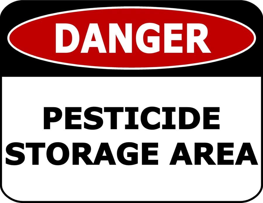 Danger Pesticide Storage Area Safety Warehouse Office Metal Sign Size ...