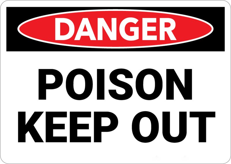 Danger Poison Keep Out Retro Metal Tin Signs 12X8 Inch For Shop Yard ...