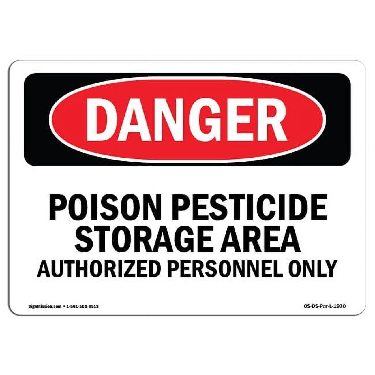 Danger Poison Pesticide Storage Area OSHA Decal Sign - Walmart.com