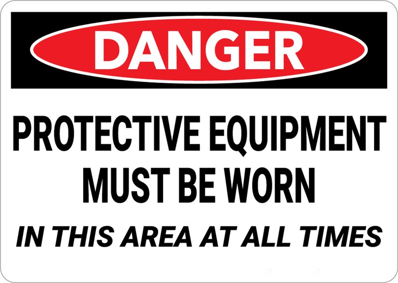 Danger Ppe Personal Protection Must Be Worn Sign Metal 12"X8" Rust Free ...