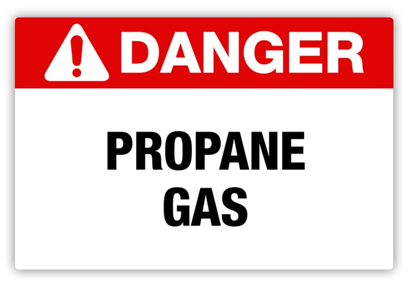 Danger Propane Gas Sign Safety Restriction Alert Attention Caution ...