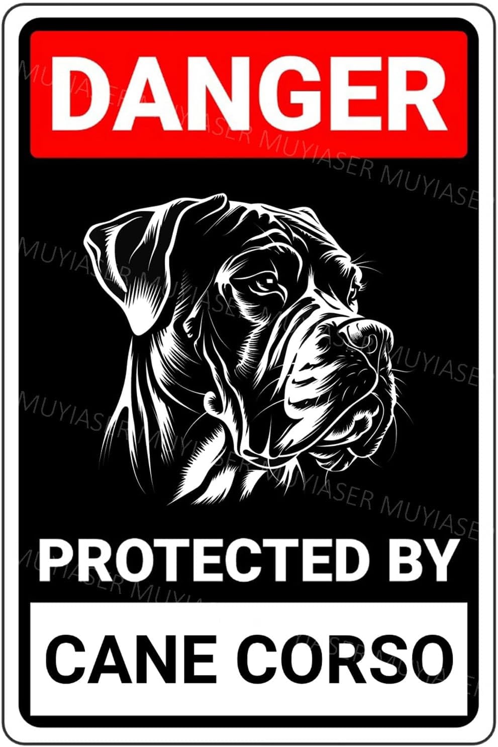 Danger Protected By Cane Corso Beware Of Dog Sign Metal Tin Signs Door ...