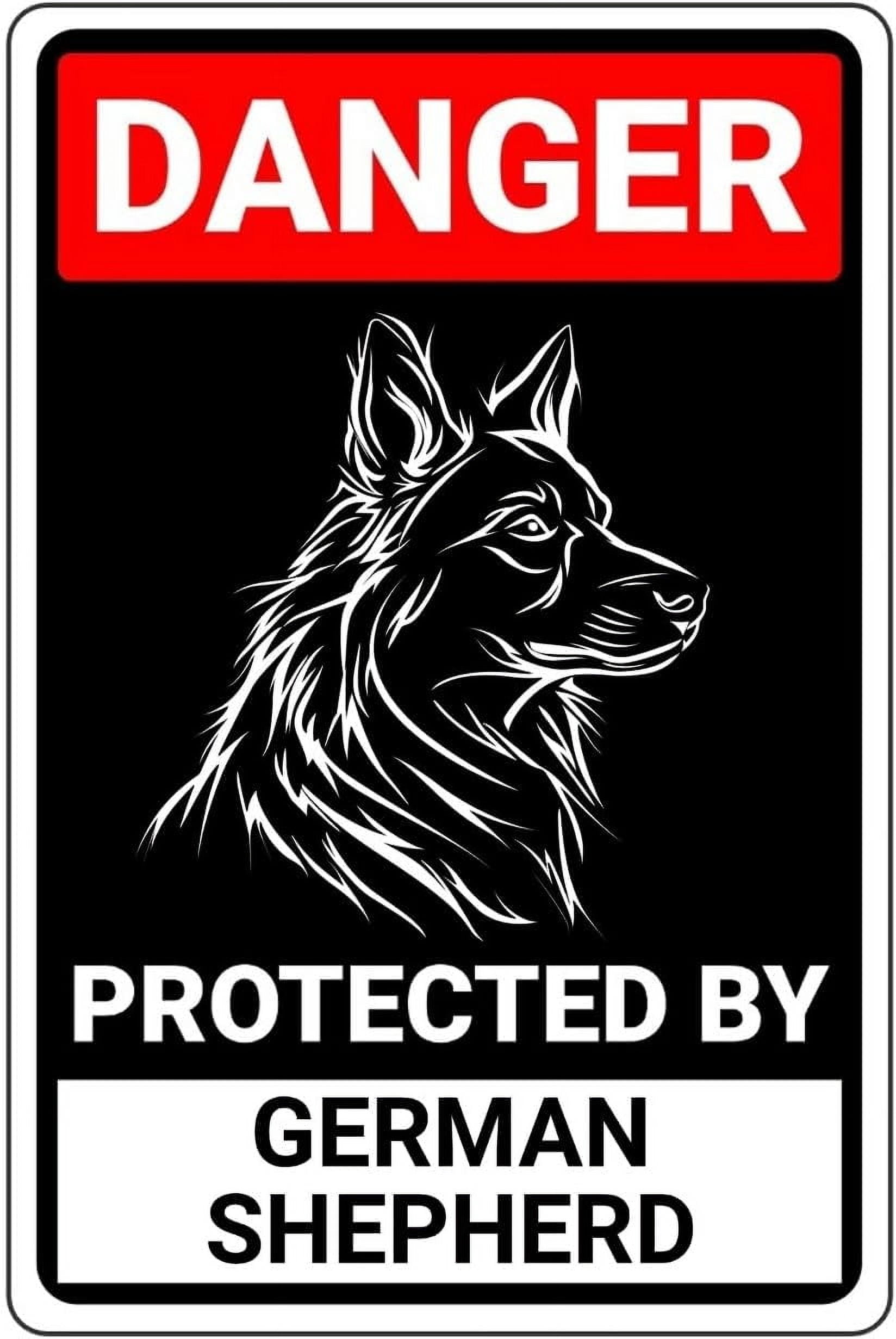 Danger Protected By German Shepherd Beware Of Dog Sign Aluminum Metal ...
