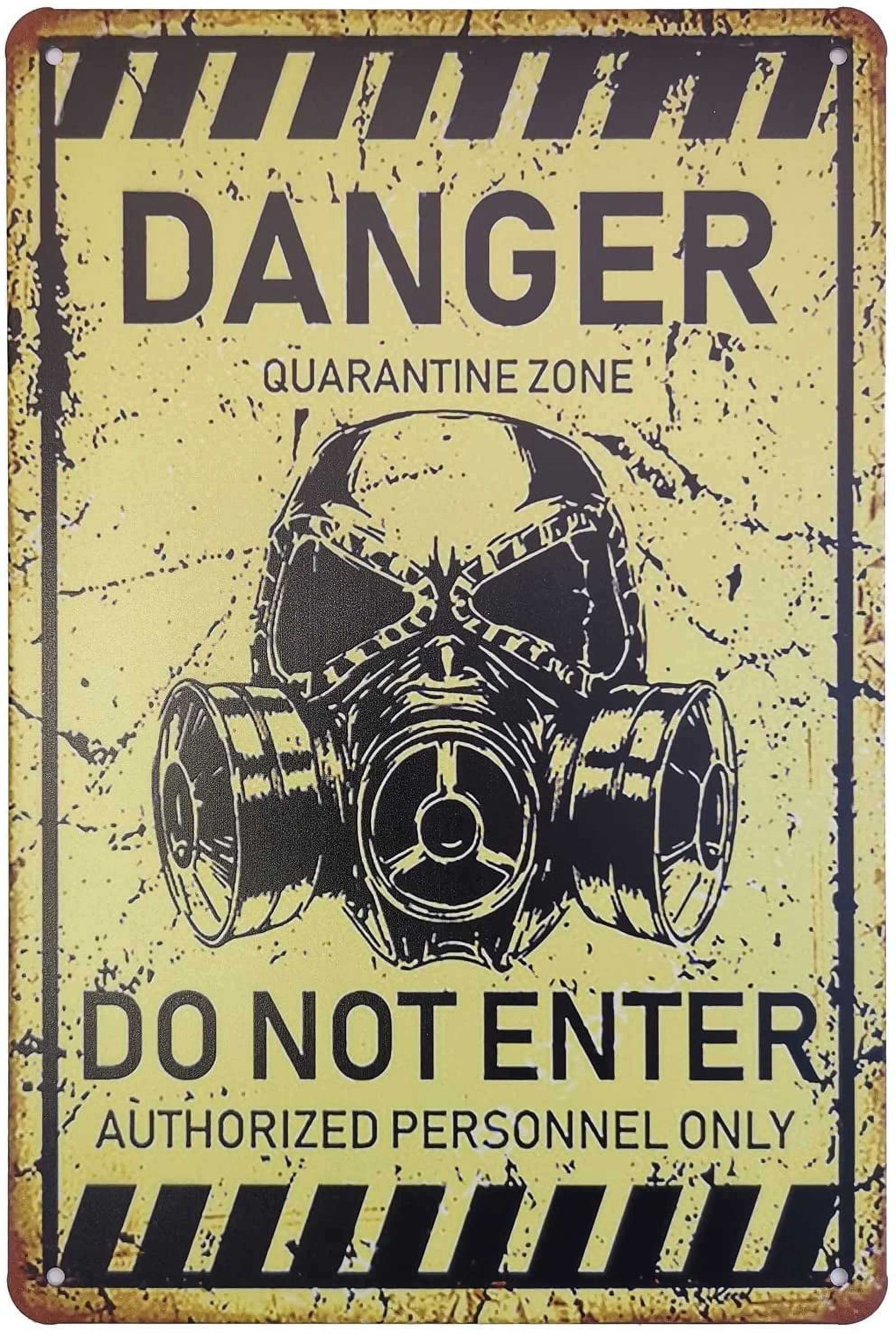 Danger Quarantine Zone Vintage Home Garage Decor Tin Signs Retro Metal ...