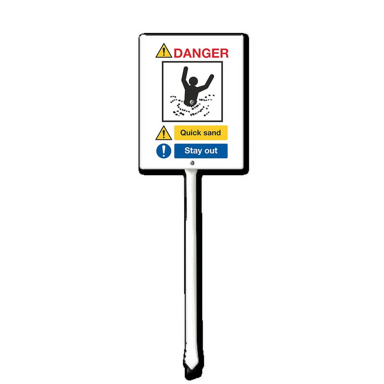 Danger Quicksand Sign - Stay Away Safety Yard Sign With Stakes 4.6 x 6 ...