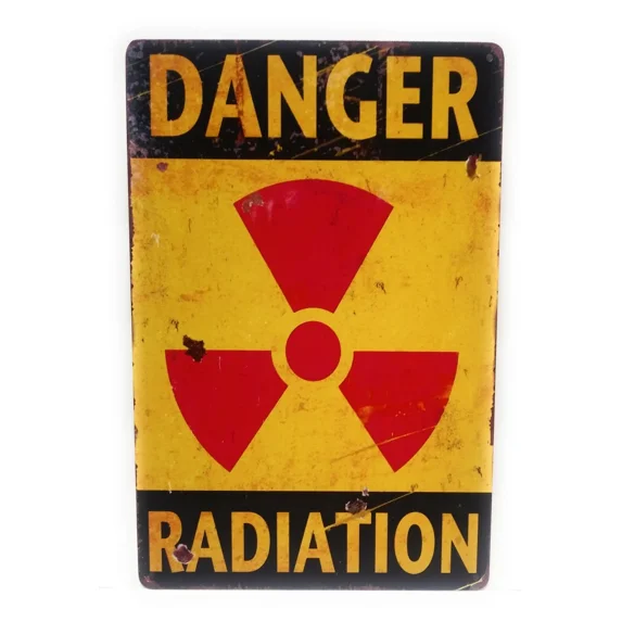 Danger Radiation Metal Funny Tin Sign, Warning Sign Mancave Bar Or ...
