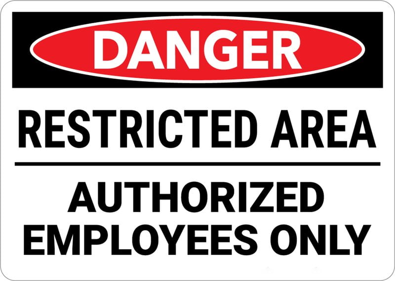 Danger Restricted Area Authorized Employees Only Retro Aluminum Sign ...
