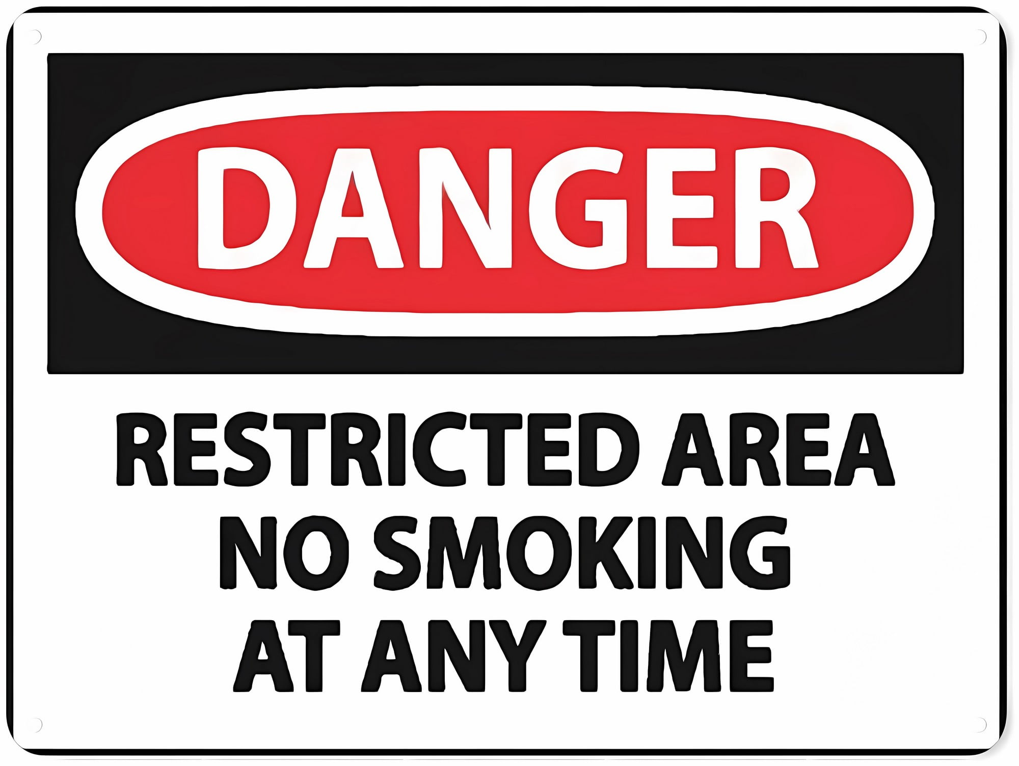 Danger Restricted Area No Smoking Safety Sign - 8"x12" Aluminum Danger ...