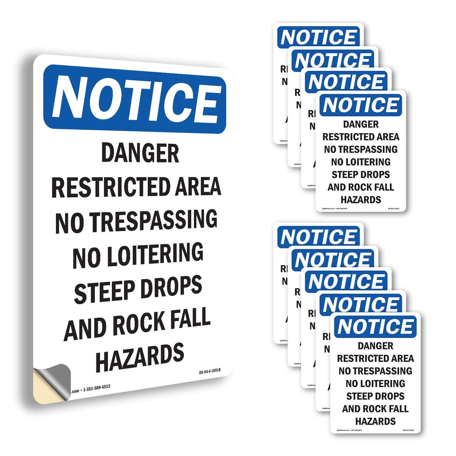Danger Restricted Area No Trespassing OSHA Notice Vinyl Decal Label 18 ...