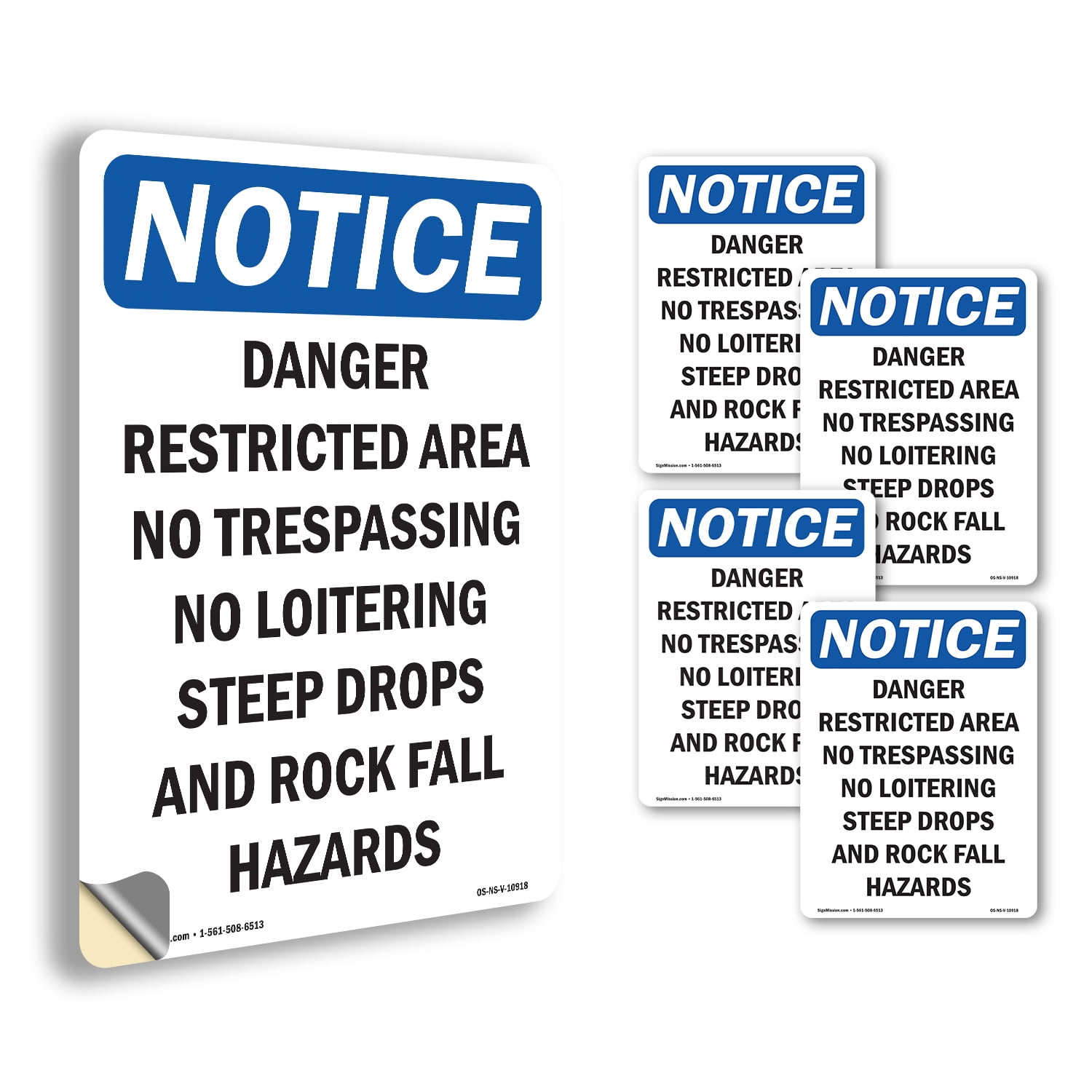 Danger Restricted Area No Trespassing OSHA Notice Vinyl Decal Label 24 ...