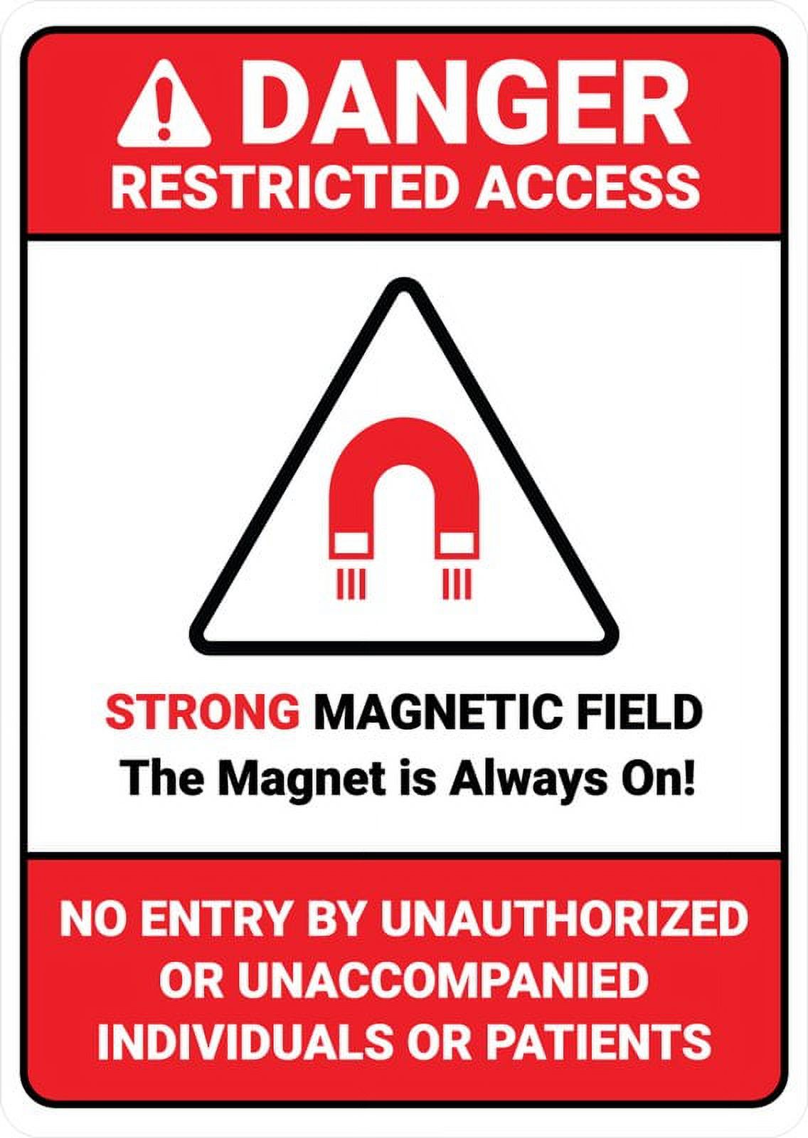 Danger Restricted Magnetic Field Magnet Is Always On Retro Metal Tin ...