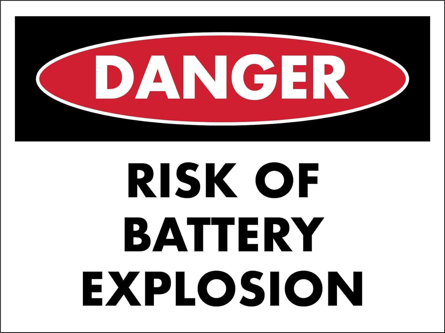 Danger Risk Battery Explosion Sign Danger Signs 8 X 12 Inch Metal Tin ...
