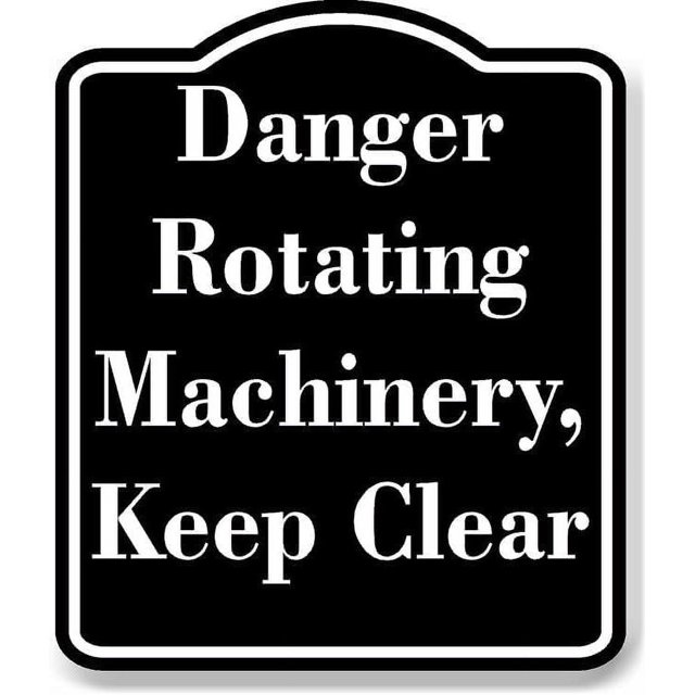 Danger Rotating Machinery Keep Clear BLACK Aluminum Composite Sign ...
