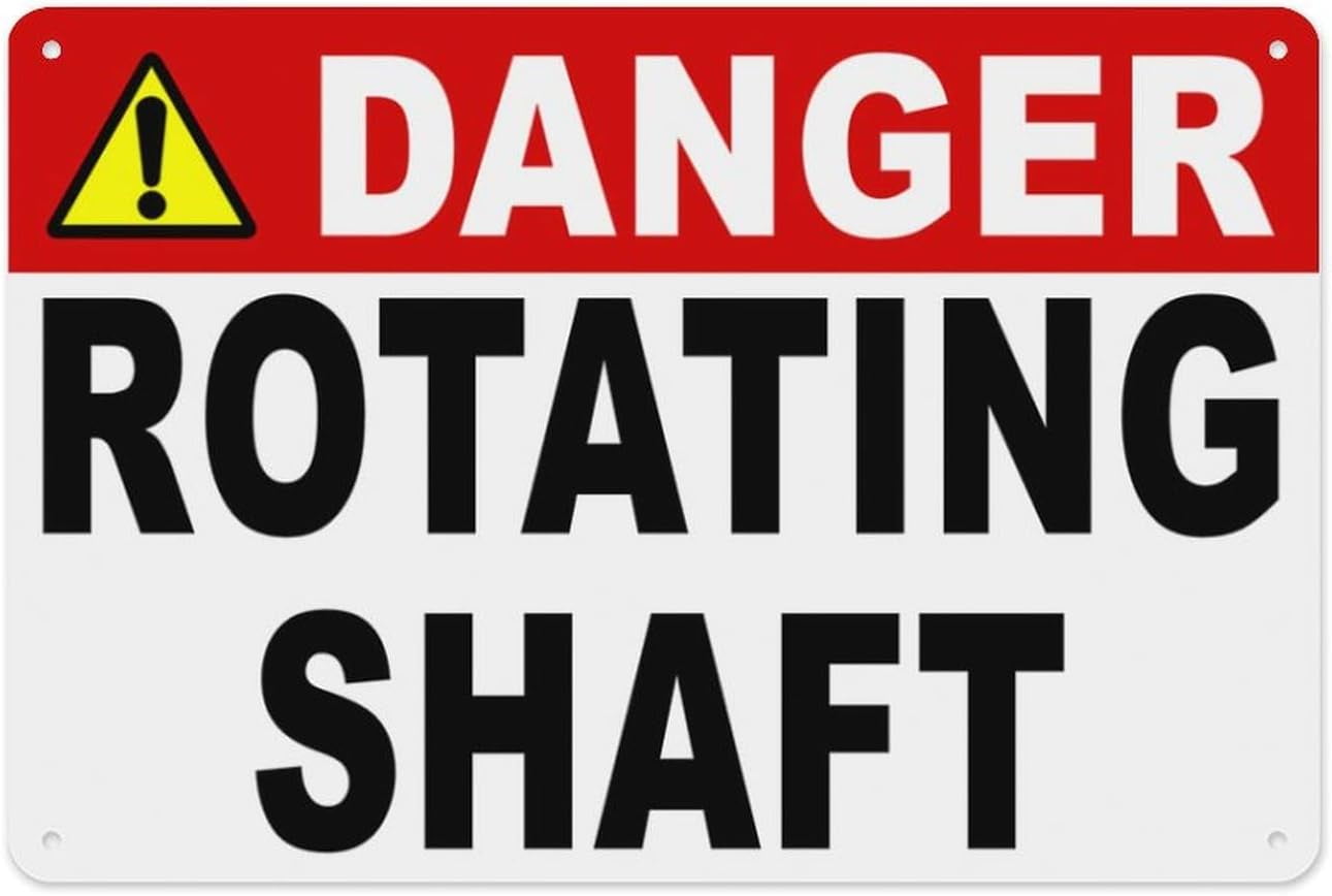 Danger Rotating Shaft Sign 8"x12" - Aluminum Tin Warning for Home ...