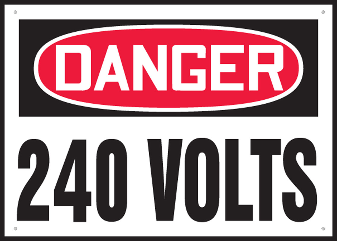 Danger Safety Label 240 Volts Aluminum 8X12 Inch Uv Ink Printed For ...