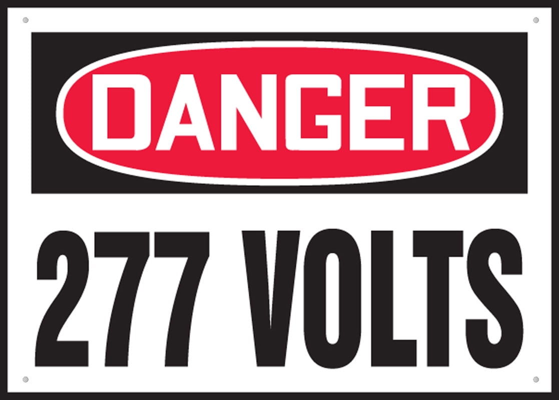 Danger Safety Label 277 Volts Metal 12X8 Inch Rust Free Aluminum, Uv ...