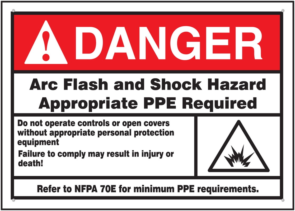 Danger Safety Label Arc Flash And Shock Hazard Appropriate Ppe Required ...