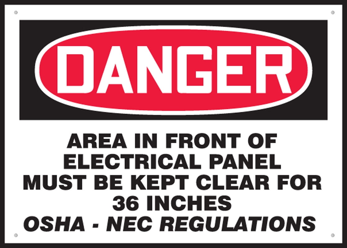 Danger Safety Label Area In Front Of Electrical Panel Must Be Kept ...
