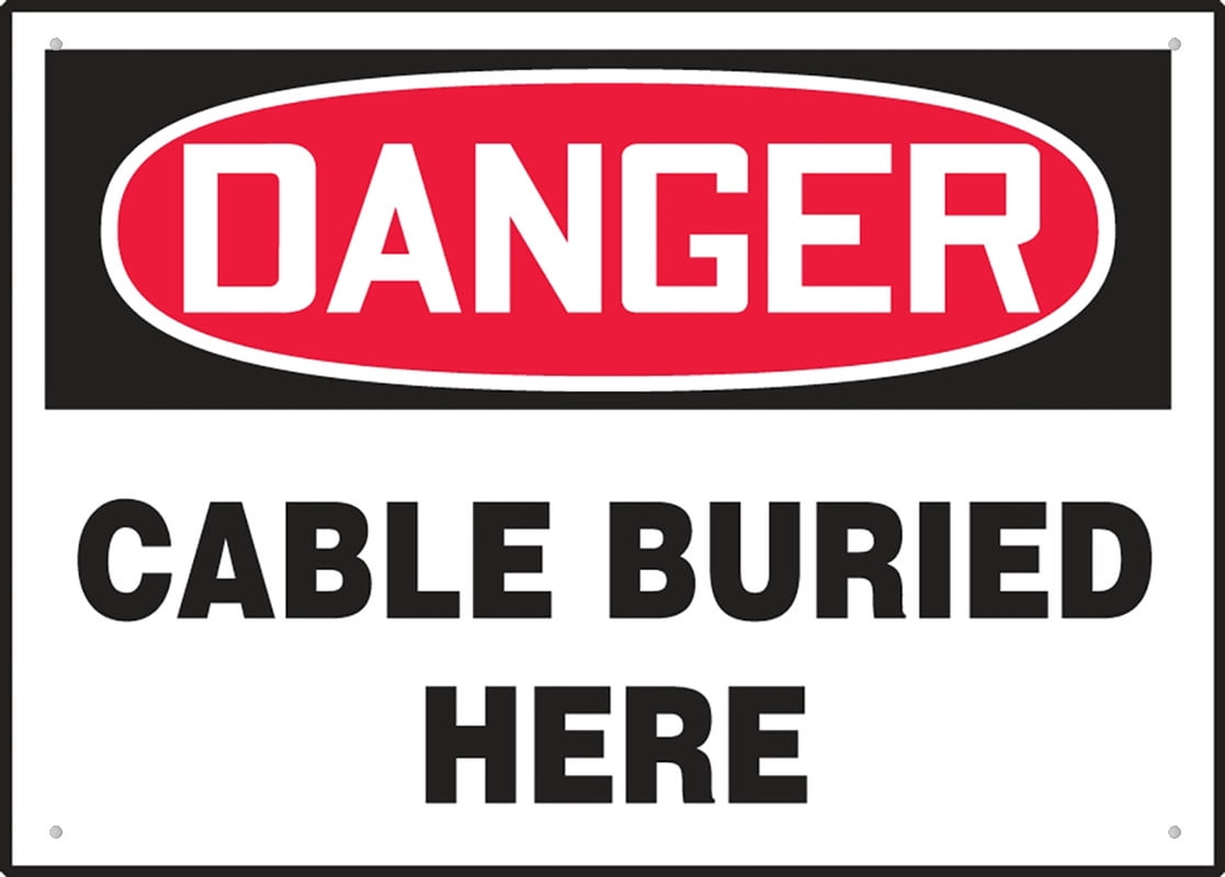 Danger Safety Label Cable Buried Here Outdoor, Uv Printed Rust Free ...