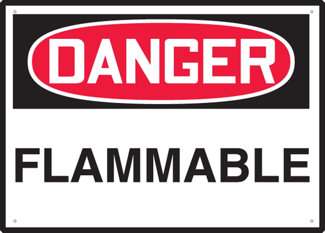 Danger Safety Label Flammable For Home 12X8 Inch Rust Free Aluminum,Uv ...