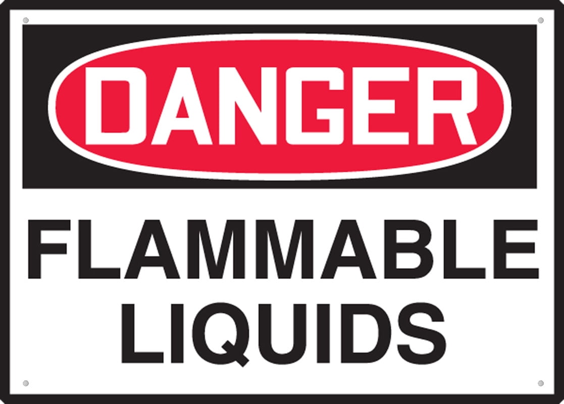 Danger Safety Label Flammable Liquids Aluminum 8X12 Inch Uv Ink Printed ...
