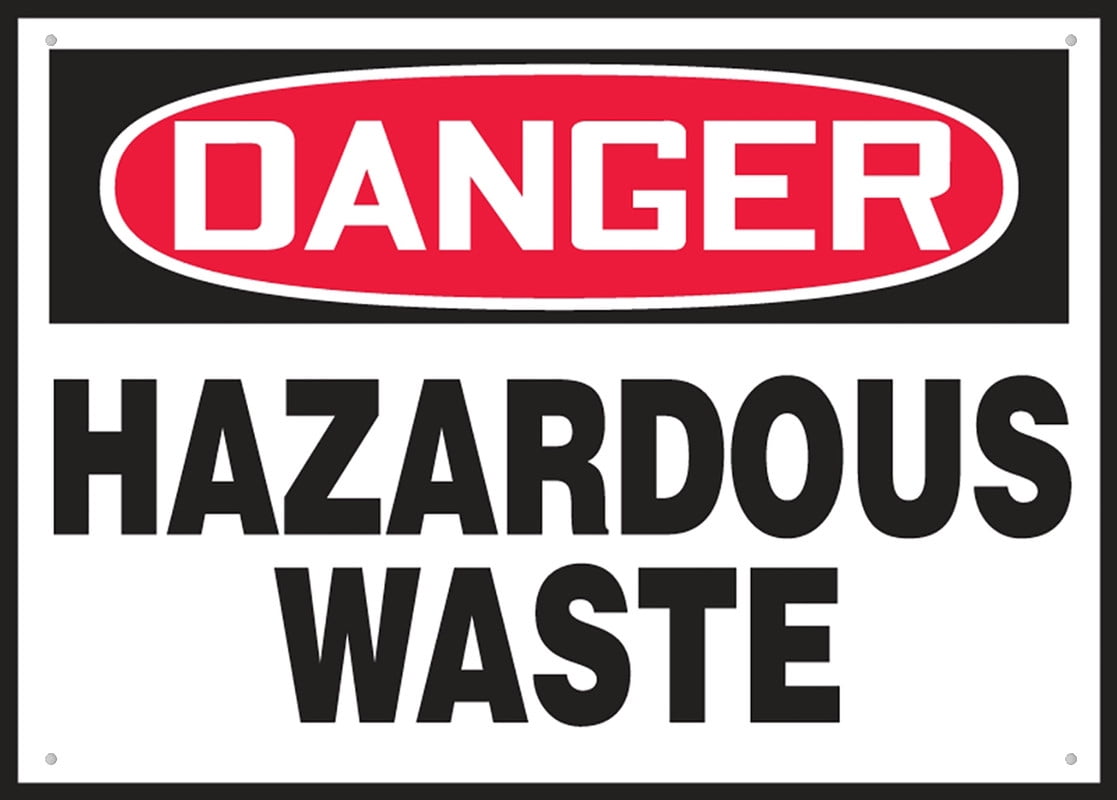 Danger Safety Label Hazardous Waste 8X12 Inch Rust Free Aluminum Easy ...