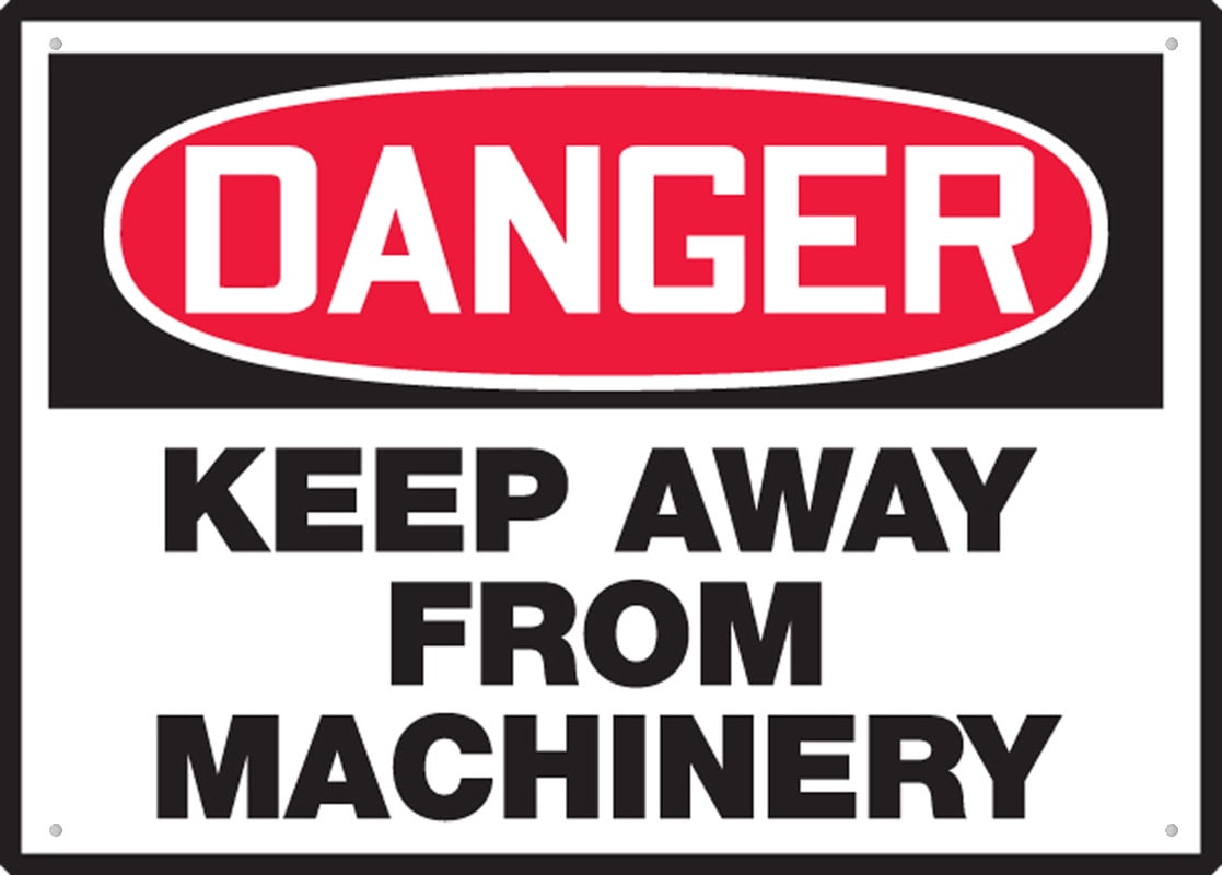 Danger Safety Label Keep Away From Machinery 12X8 Inch Aluminum Uv Ink ...