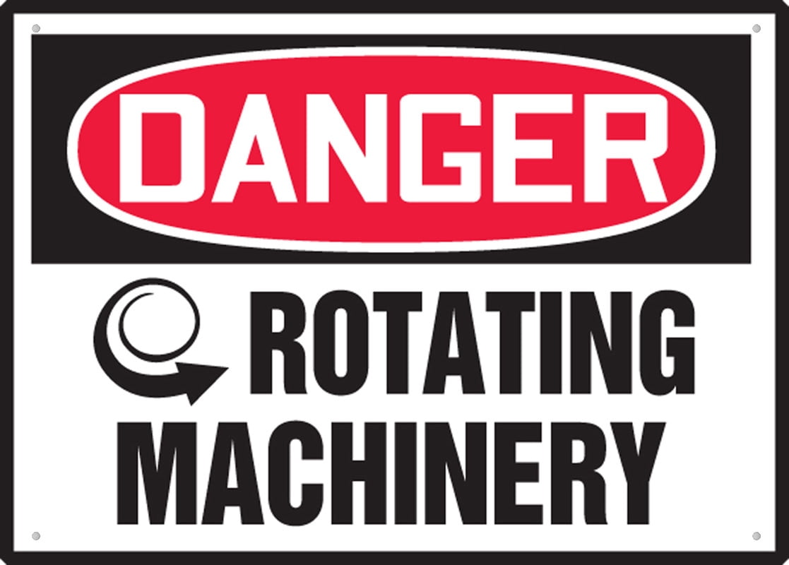 Danger Safety Label Rotating Machinery 8X12 Inch Rust Free Aluminum ...