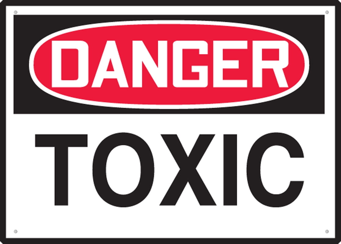 Danger Safety Labels Toxic Metal 12X8 Inch Rust Free Aluminum, Uv ...