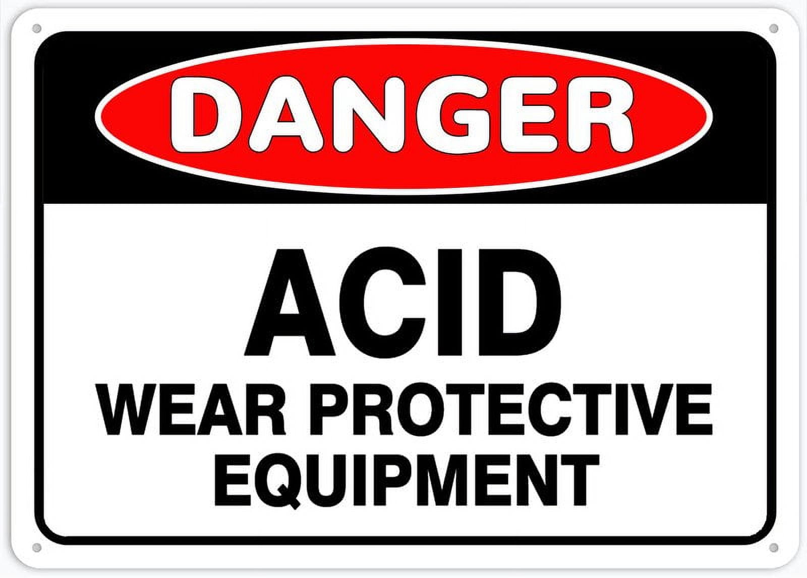 Danger Safety Sign Acid Wear Protective Equipment Sign Home Kitchen ...
