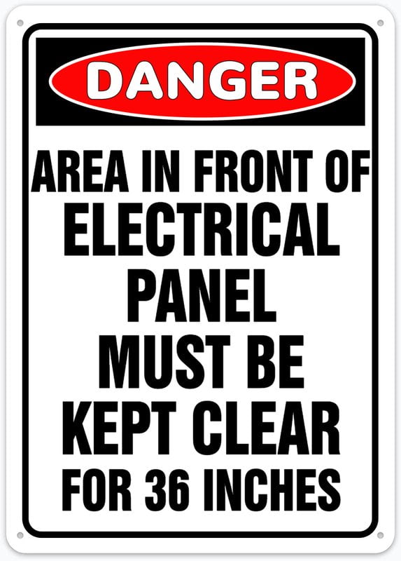 Danger Safety Sign Area In Front Of Electrical Panel Must Be Kept Clear ...