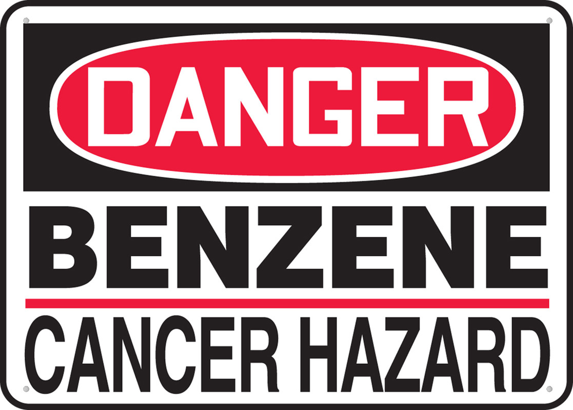 Danger Safety Sign Benzene Cancer Hazard 12X8 Inches Metal Aluminum ...