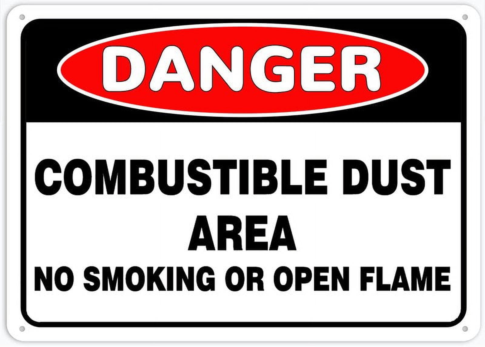 Danger Safety Sign Combustible Dust Area No Smoking Or Open Flame Retro ...