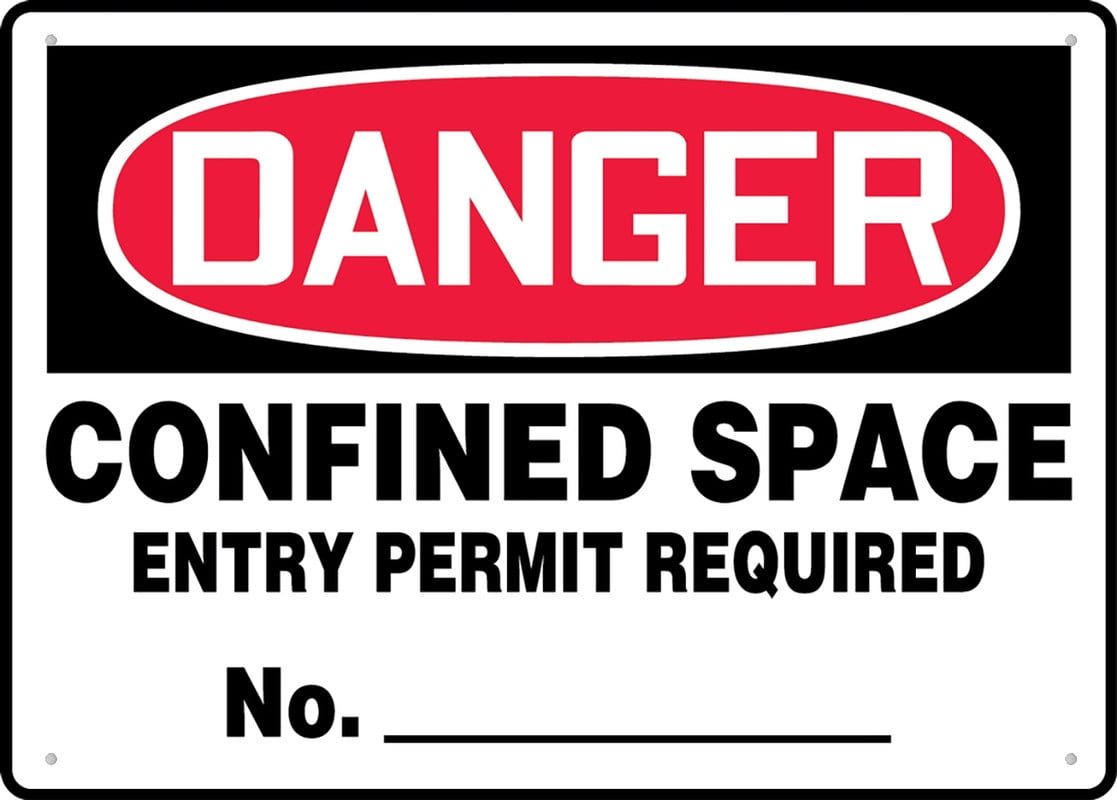 Danger Safety Sign Confined Space Entry Permit Required No Signs ...