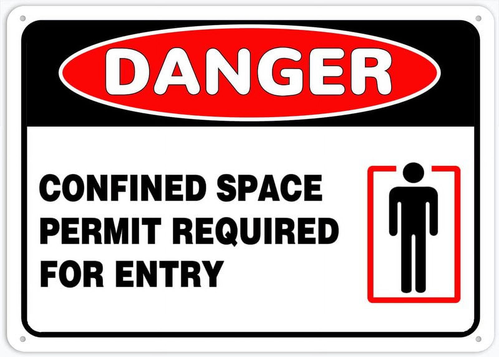 Danger Safety Sign Confined Space Permit Required For Entry Sign Safety ...