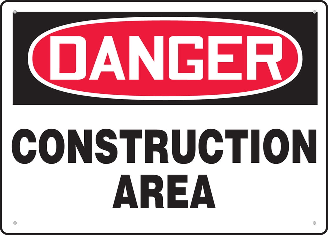 Danger Safety Sign Construction Area Outdoor Metal Sign - 12 X 8 Metal ...