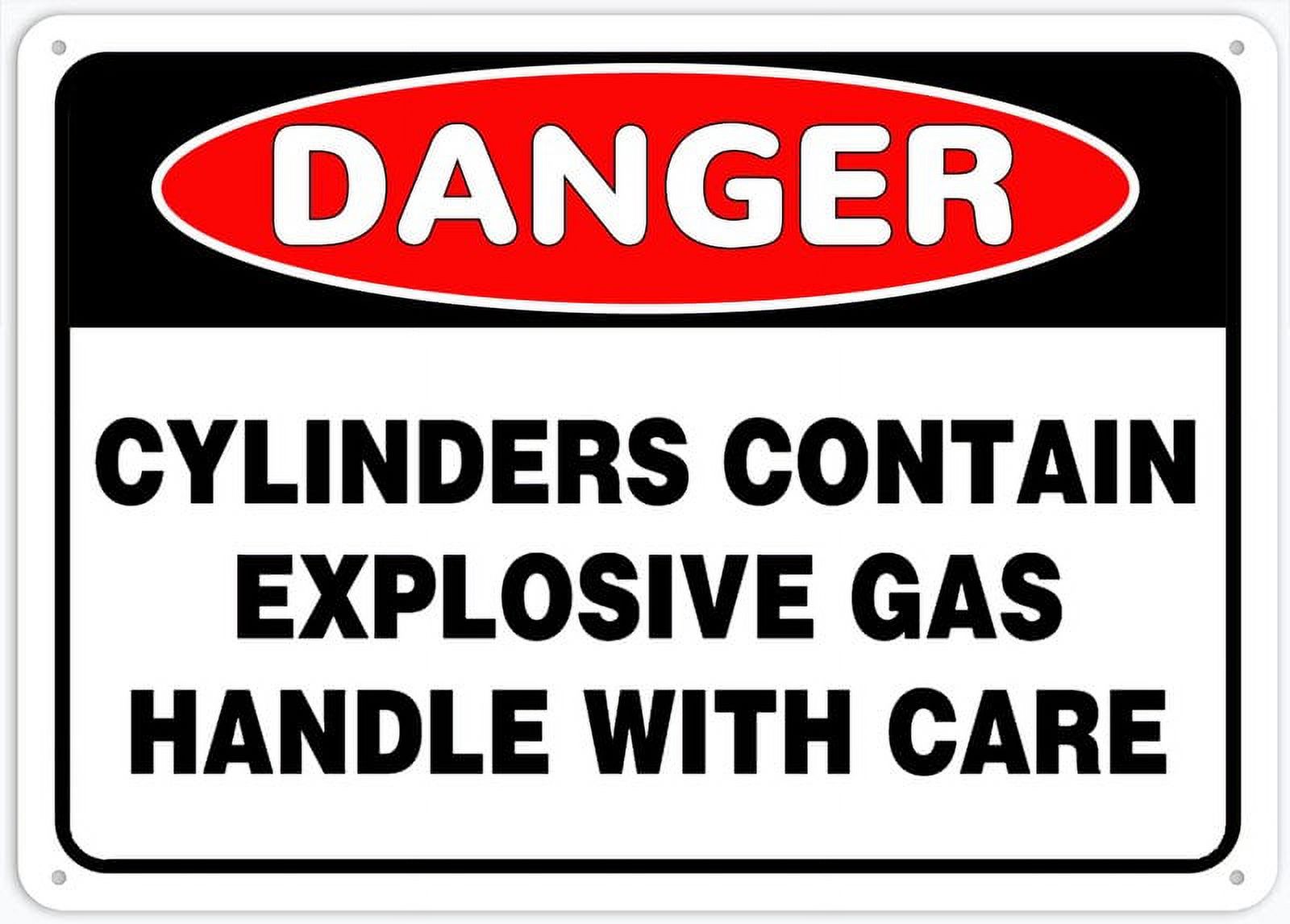 Danger Safety Sign Cylinders Contain Explosive Gas Handle With Care ...