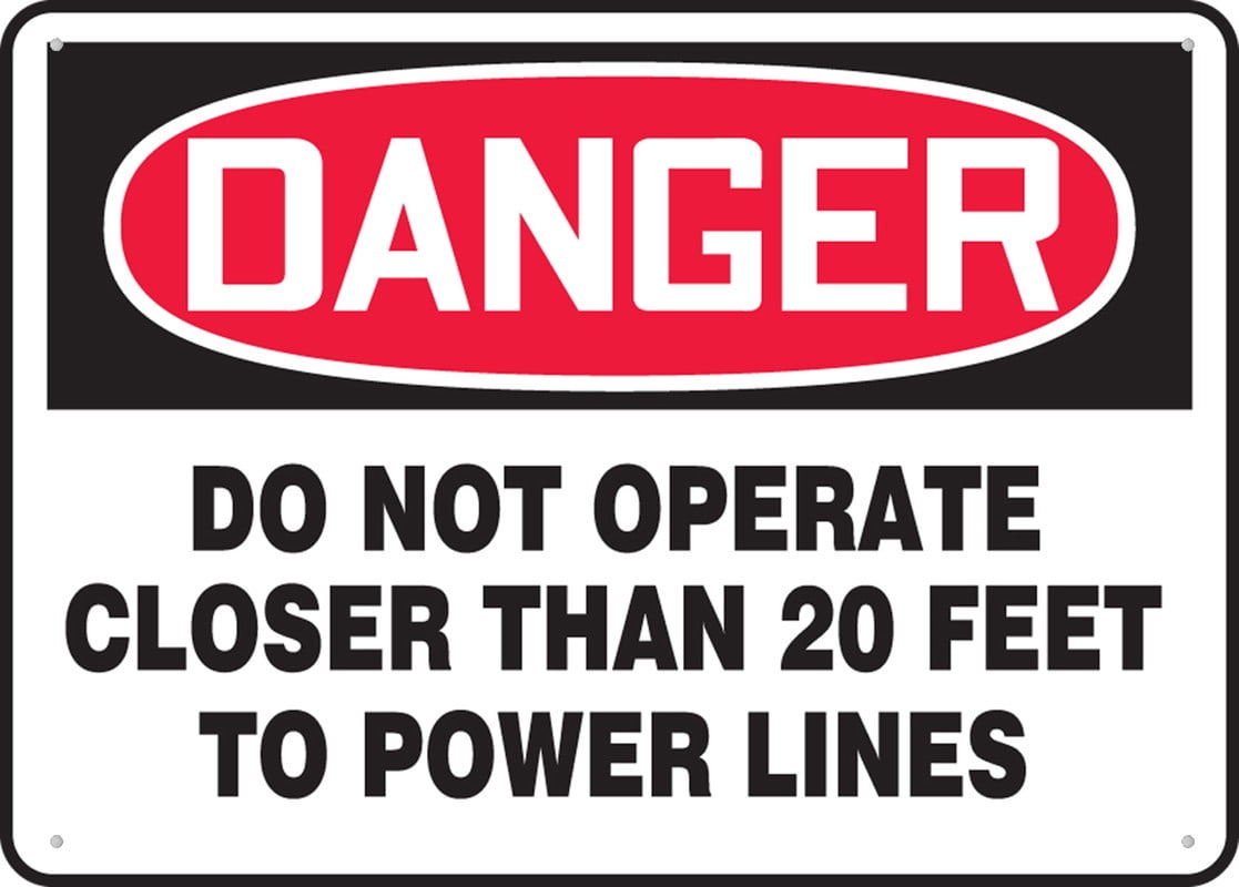 Danger Safety Sign Do Not Operate Closer Than 20 Feet To Power Lines ...