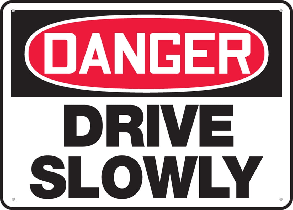 Danger Safety Sign Drive Slowly For House 12" X 8" Yard Sign, Premium ...