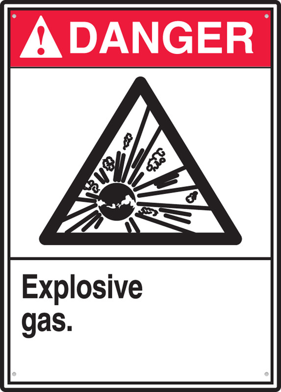 Danger Safety Sign Explosive Gas 8X12 Inch Rust Free Aluminum,Uv Ink ...