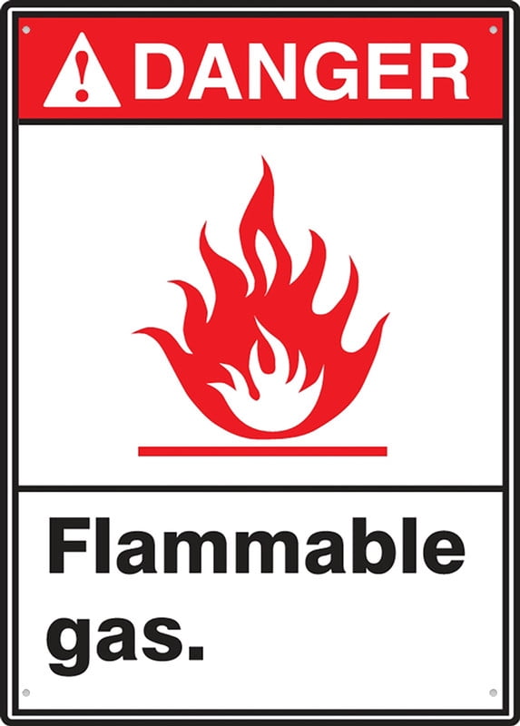 Danger Safety Sign Flammable Gas 8"X12" Rust Free Aluminum Signs ...