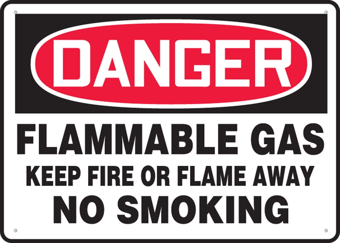 Danger Safety Sign Flammable Gas Keep Fire Or Flame Away No Smoking For ...