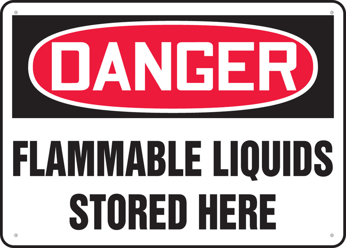 Danger Safety Sign Flammable Liquids Stored Here 12X8 Inch Aluminum Uv ...