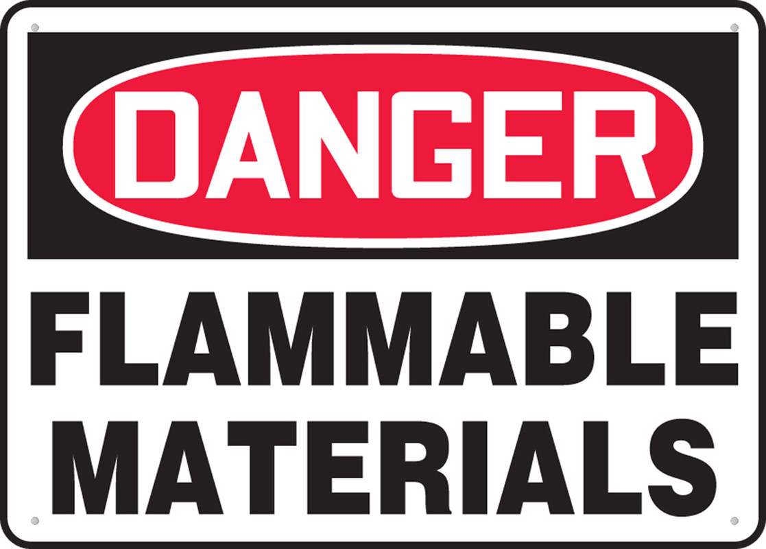 Danger Safety Sign Flammable Material Aluminum 8X12 Inch Uv Ink Printed ...