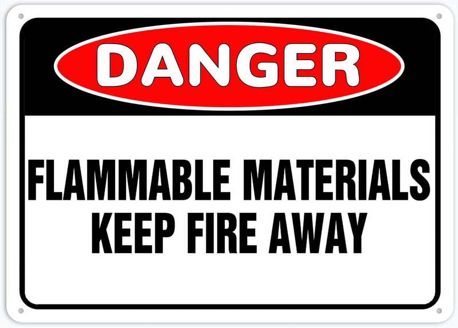 Danger Safety Sign Flammable Materials Keep Fire Away Sign Metal 12"X8 ...