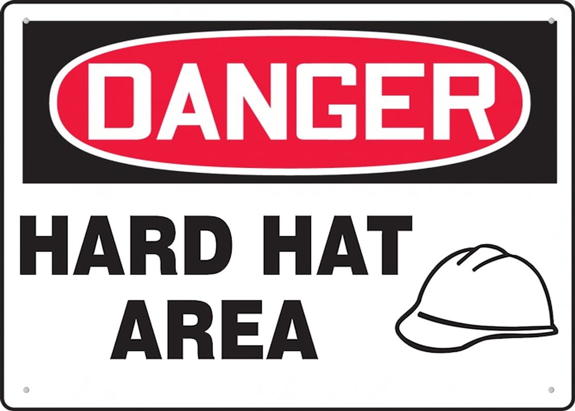 Danger Safety Sign Hard Hat Area 8 X 12 Inches Rust Free . Aluminum ...