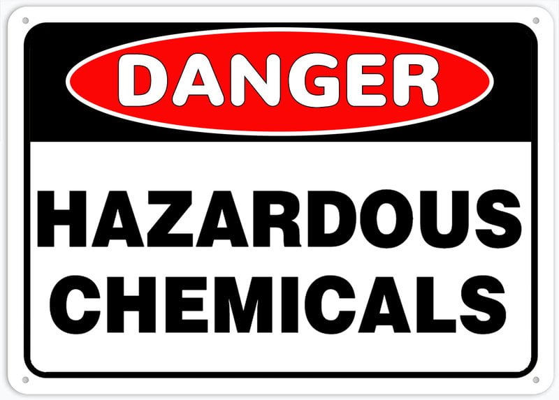 Danger Safety Sign Hazardous Chemicals Retro Metal Tin Signs 12X8 Inch ...