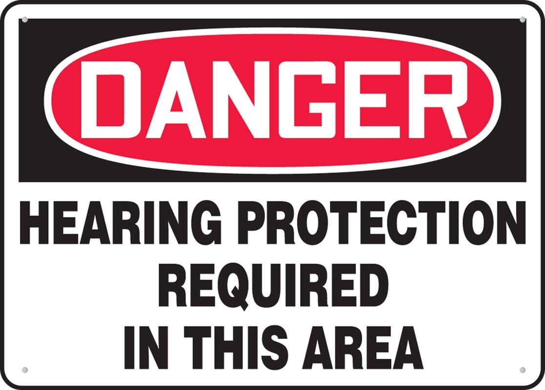Danger Safety Sign Hearing Protection Required Outdoor, Uv Printed Rust ...