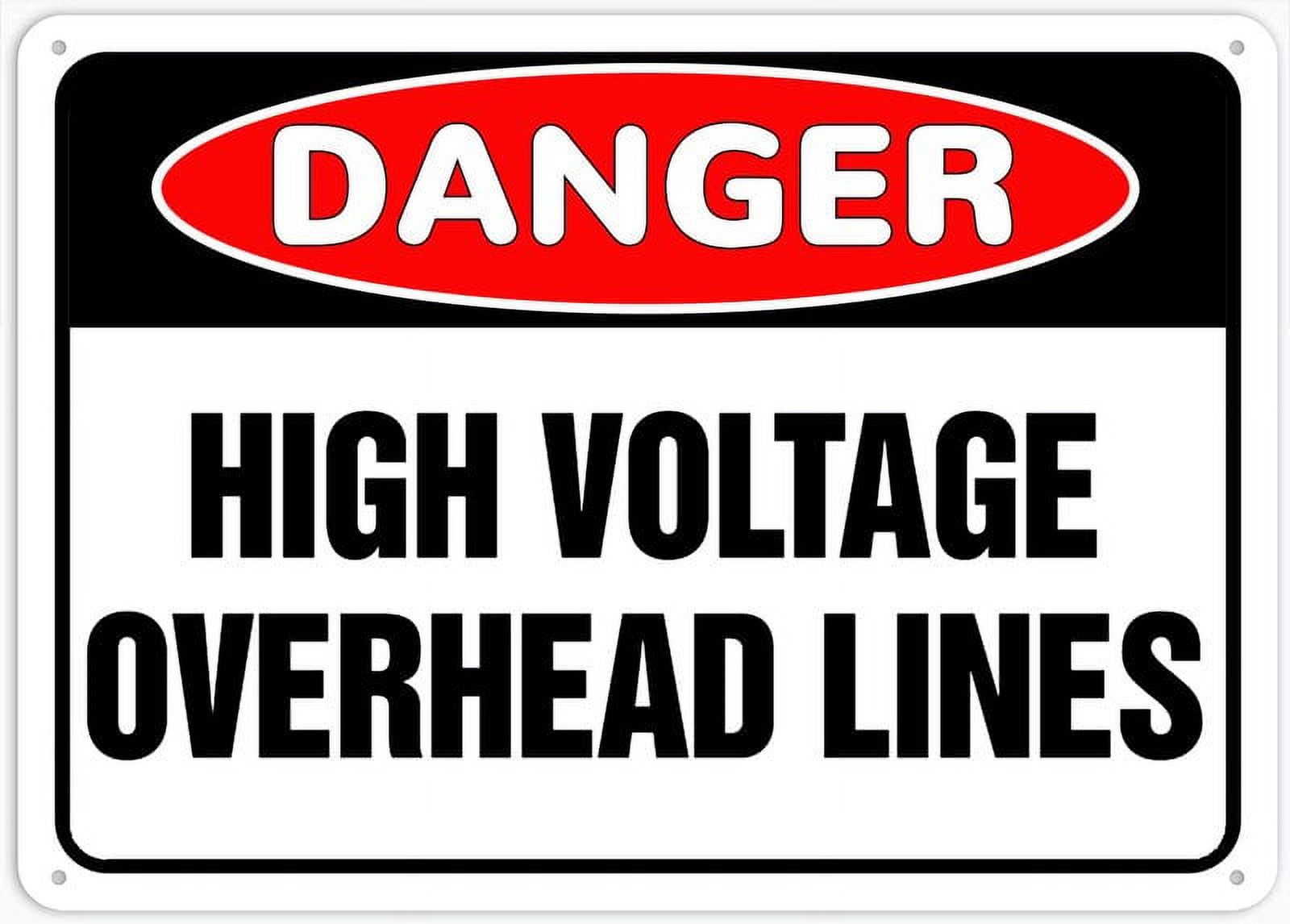 Danger Safety Sign High Voltage Overhead Lines Retro Aluminum Sign ...